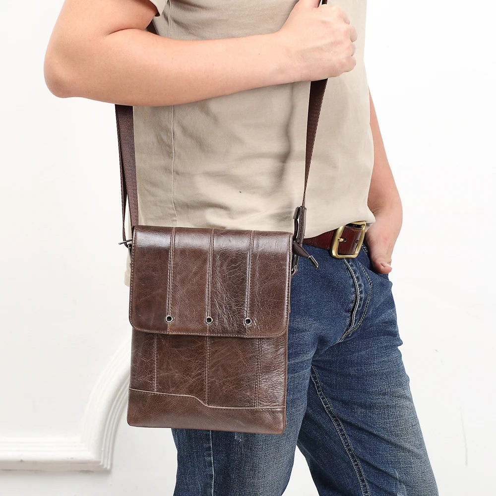 Meigardass Genuine Leather Crossbody Bag Men Shoulder Bag Travel