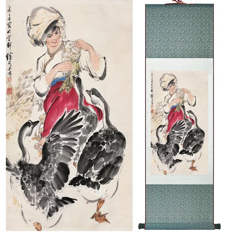 Traditional-Chinese-art-painting-Silk-scroll-painting-Chinese-wash ...