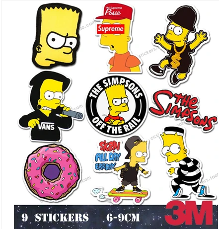 Free Shipping 2pcs/lot The Simpsons Stickers Homer Simpson Bart Simpson ...
