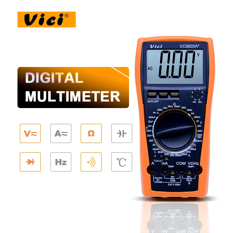 VICI VC9805A+ Digital Multimeter DMM LCR Meter w/Temperature Inductance ...