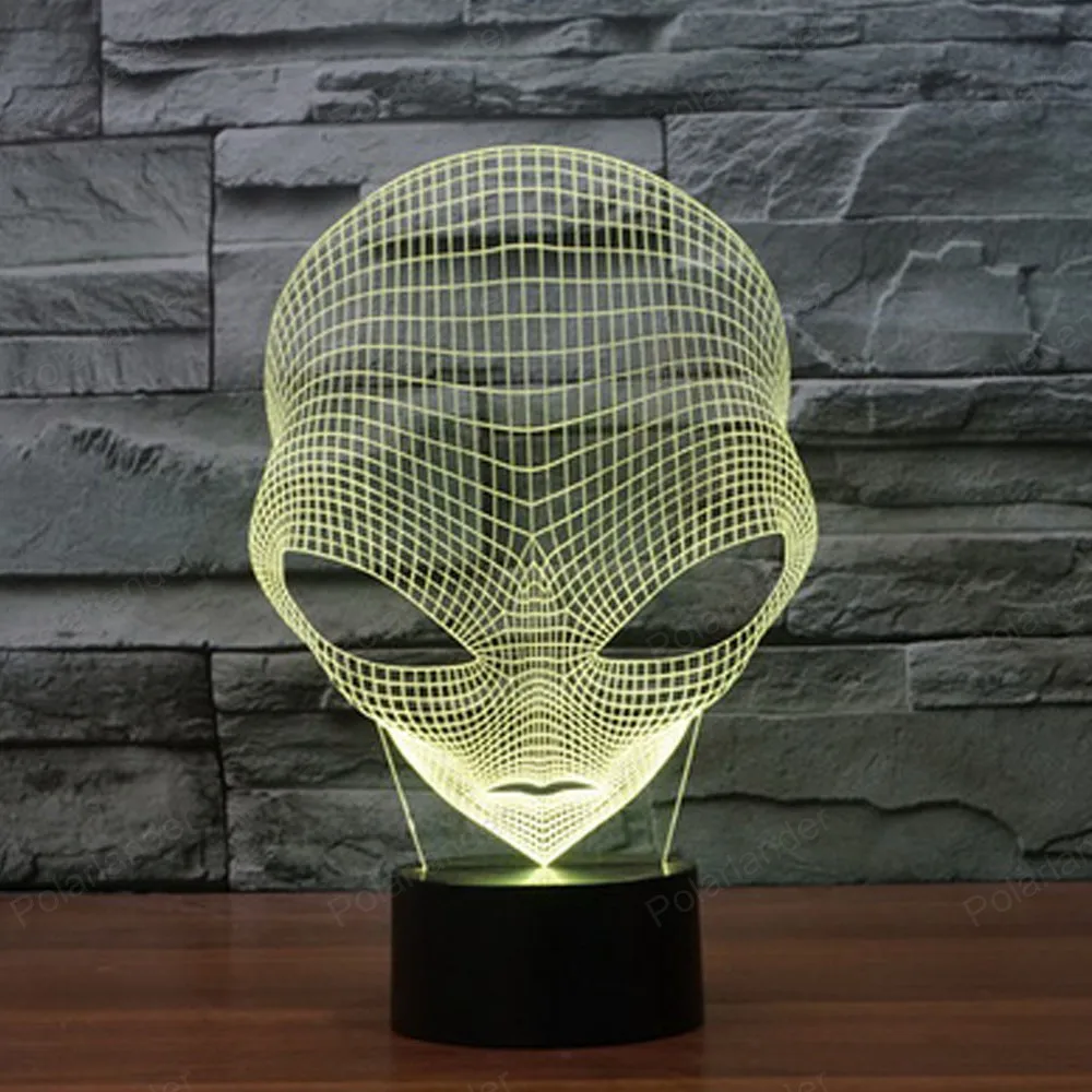 7 Colors Changeable Mood Lamp Martian 3D Acrylic Lamp 3D Bulbing Light ...
