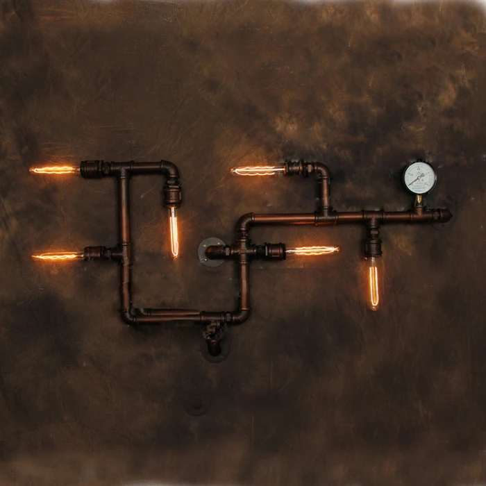 Vintage Wall Lamp American Style Industrial Edison Lamps Pipe Style Art ...