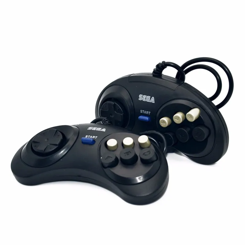 2 x classic game controller buttons wired 6 button joypad for Sega Sega ...
