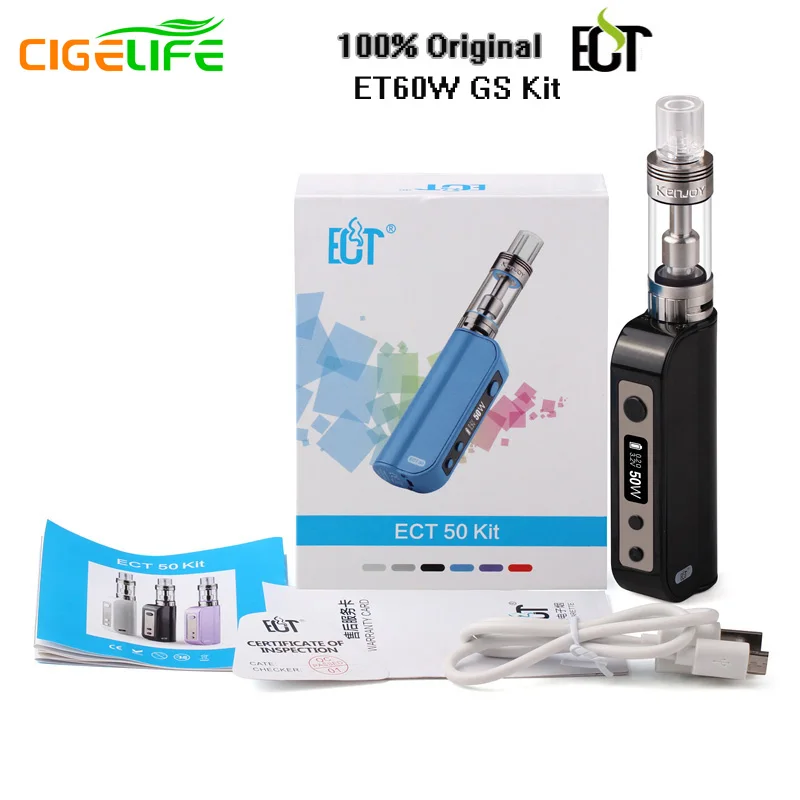 5pcs/lot 100% Original ECT 50 Mini Electronic Cigarette Kit 50W Box Mod ...
