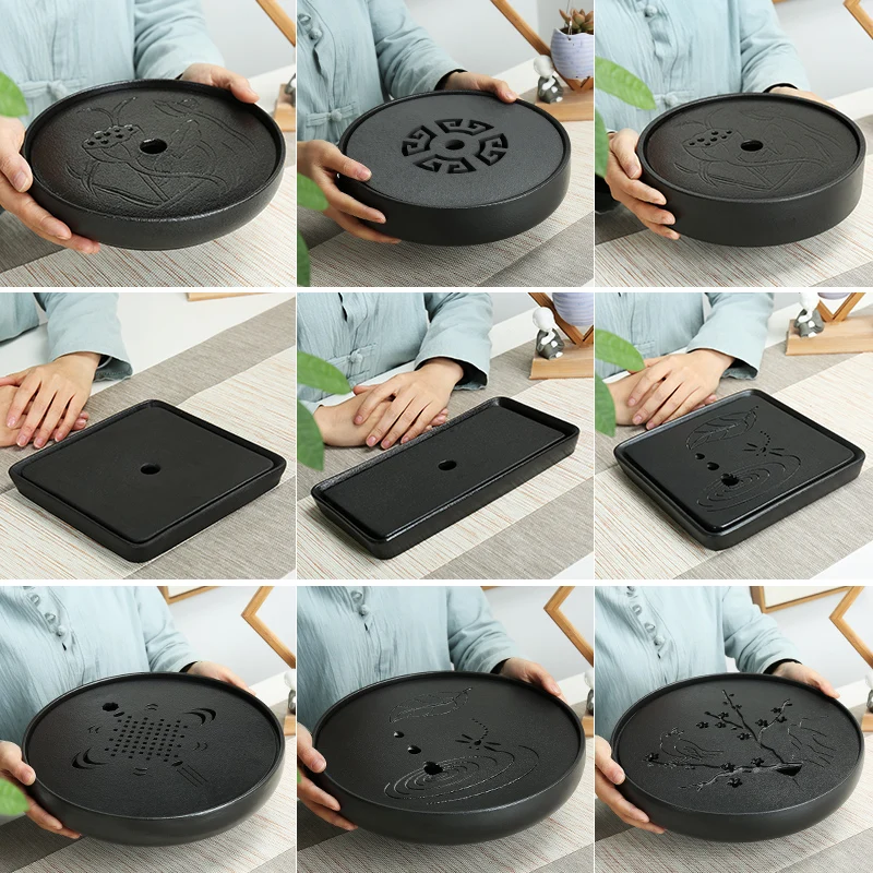 New Arrival Square And Round Ceramic Tea Tray Kung Fu Tea Table Chinese ...