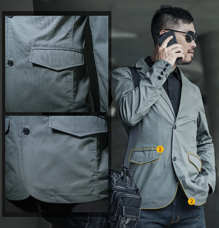 SECTOR SEVEN 2020 new Waterproof Military Style Suit Jacket Male ...