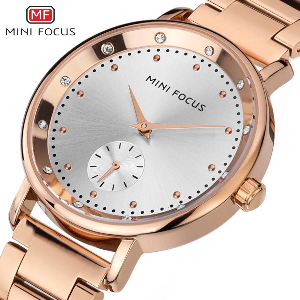MINI FOCUS Rose Gold Watch Women Quartz Watches Ladies Top Brand Luxury ...