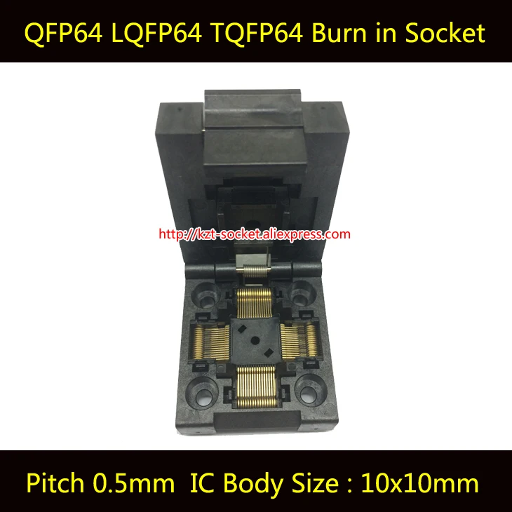 Free Shipping QFP64 TQFP64 LQFP64 Burn in Socket Pin Pitch 0.5mm IC ...
