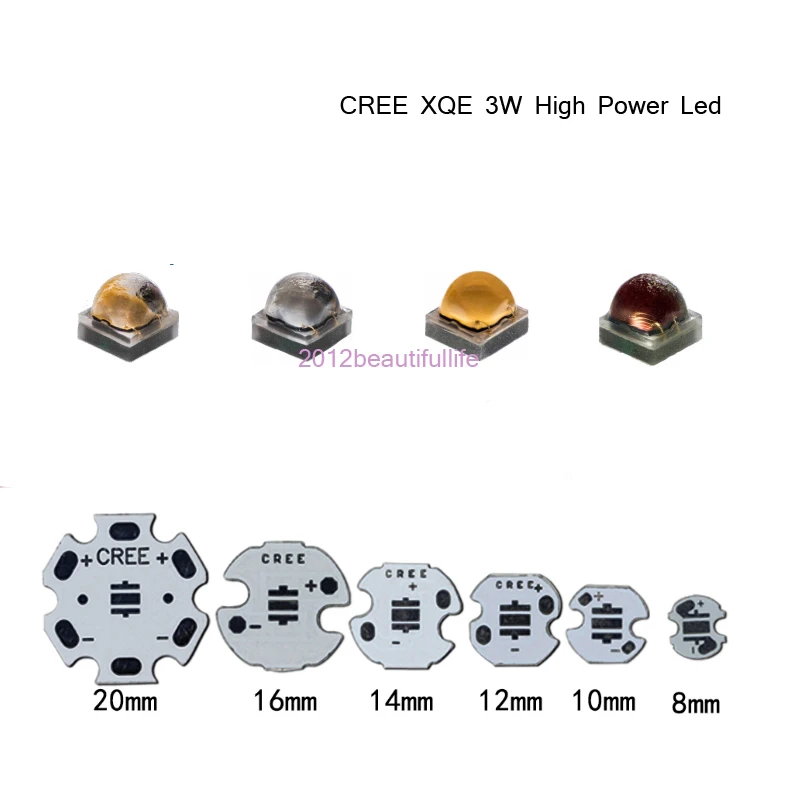 CREE XQE 3W RGBW 고출력 Led, 8/10/12/14/16/20mm 알루미늄 PCB|LED 전구 & 튜브 ...