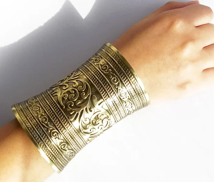 Bangles Jewelry Indian Ethnic Bracelet Tribal Gold Bangle Elegant Filigree Cuff Gypsy Banjara ...