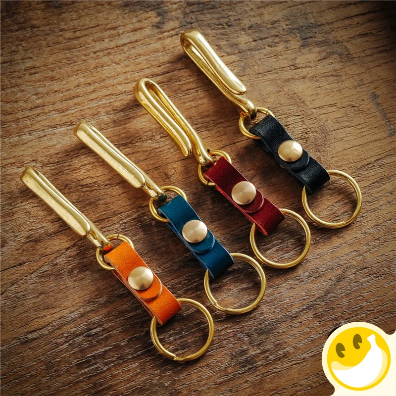 Dermis full grain leather Handmade Key Chains Rings Holder For Car ...