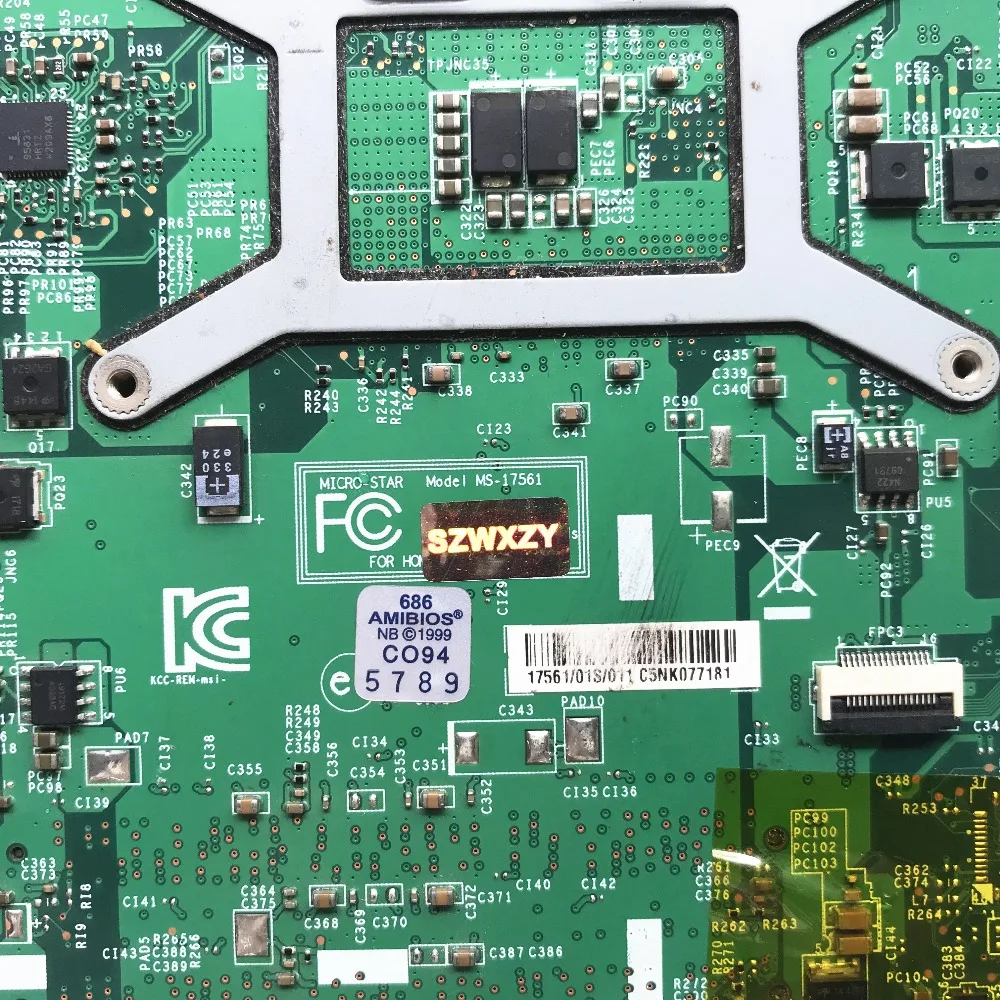 MS-17561 для MSI GE70 Материнская плата ноутбука N13P-GT-A2 GT650M/2 GB ...