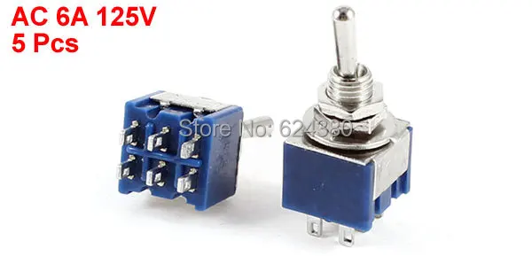 Dpdt 2p2t Toggle Switch On/on Two 2 Position Lock Latching 6 Pin 6a ...