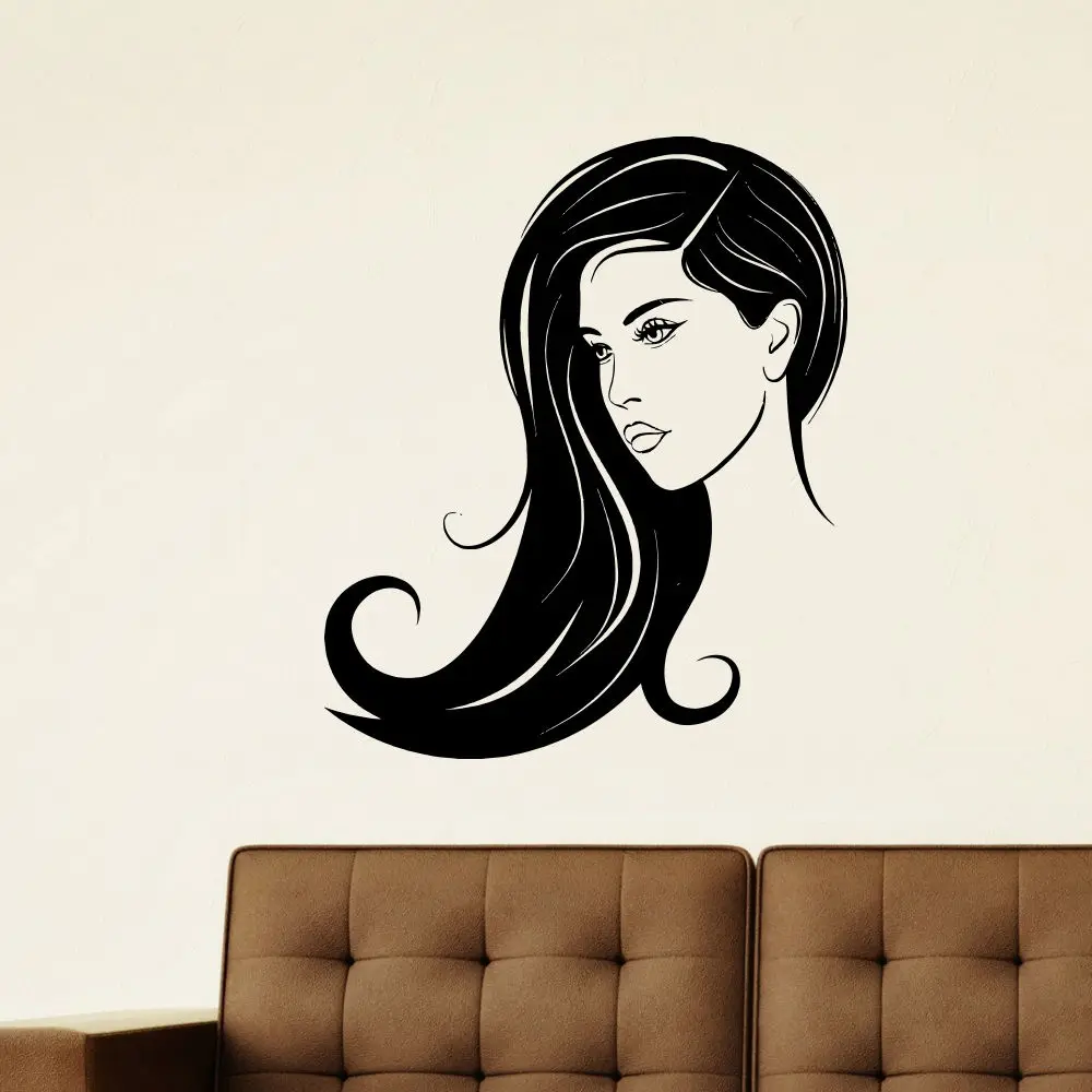 Hair Salon Sticker Beauty Scissors Decal Haircut Name Posters Vinyl