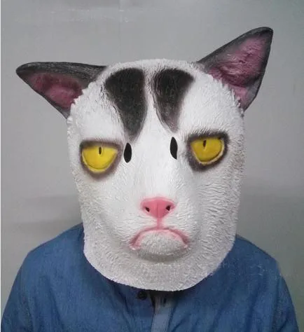 Hot sale Realistic Halloween Full Head Animal Masks Latex Cat Mask|mask ...