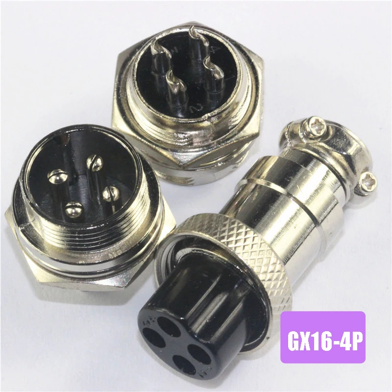 40set=80pcs Gx16-4p Industrial Adaptor M16 4pin Jack+plug Wire Panel Connector Kit 16mm Aviation ...