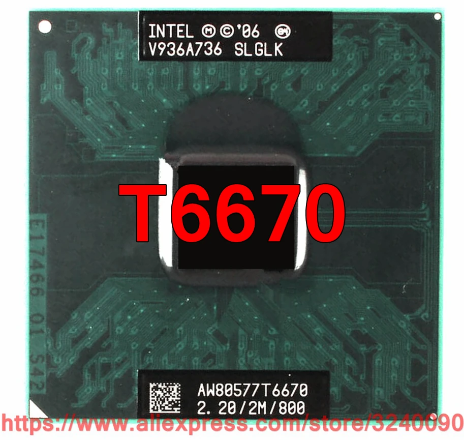 Cpu intel core 2 duo t6670 original, processador de laptop (2m de cache ...