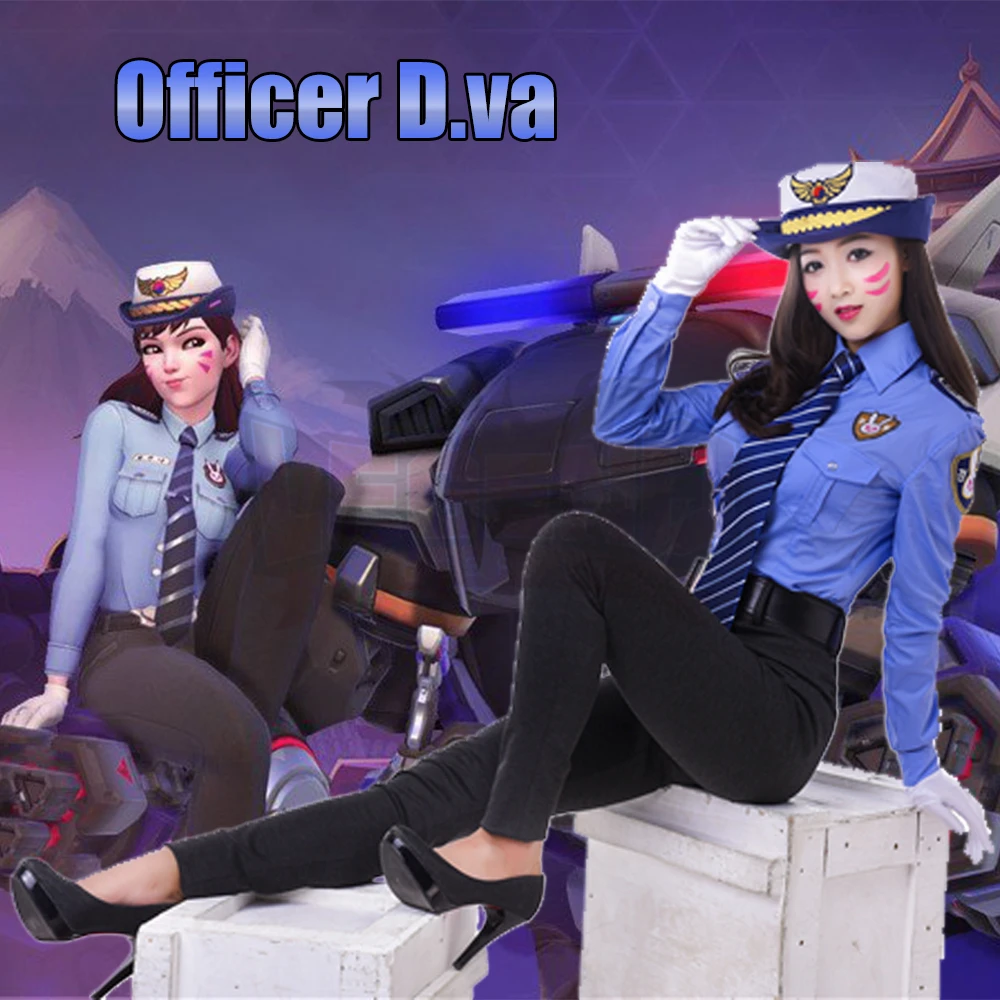 경찰 의상 dva 의상 2017 새로운 피부 장교 Dva 코스프레 d.va 경찰 의상 경찰 유니폼 풀 세트 성인 의상|adult ...