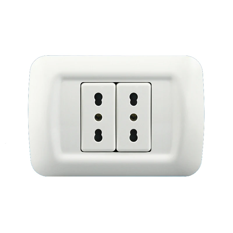 Wall Power Socket Plug Double Italian Electrical Outlet 250V 16A Power ...