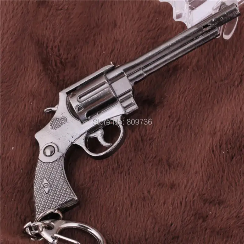New Miniature Revolver Pistol Weapon Metal Model Keychain Key Rings New ...
