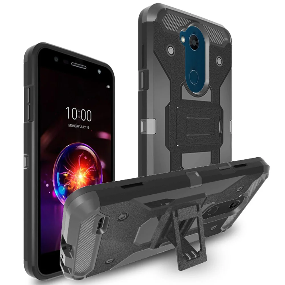 Heavy Duty Hybrid Armor Case Hard Back Belt Clip Holster Cover For LG ...