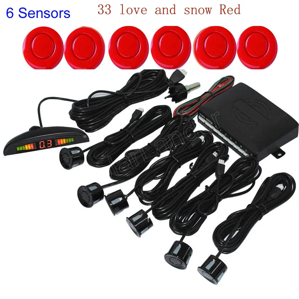 new Car parking sensors LED monitor display 6 sensors Backup radar ...