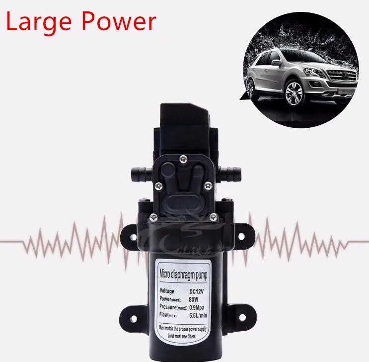 CE ISO DC12V 24V 80W High Pressure Micro Diaphragm Water Pump Automatic ...