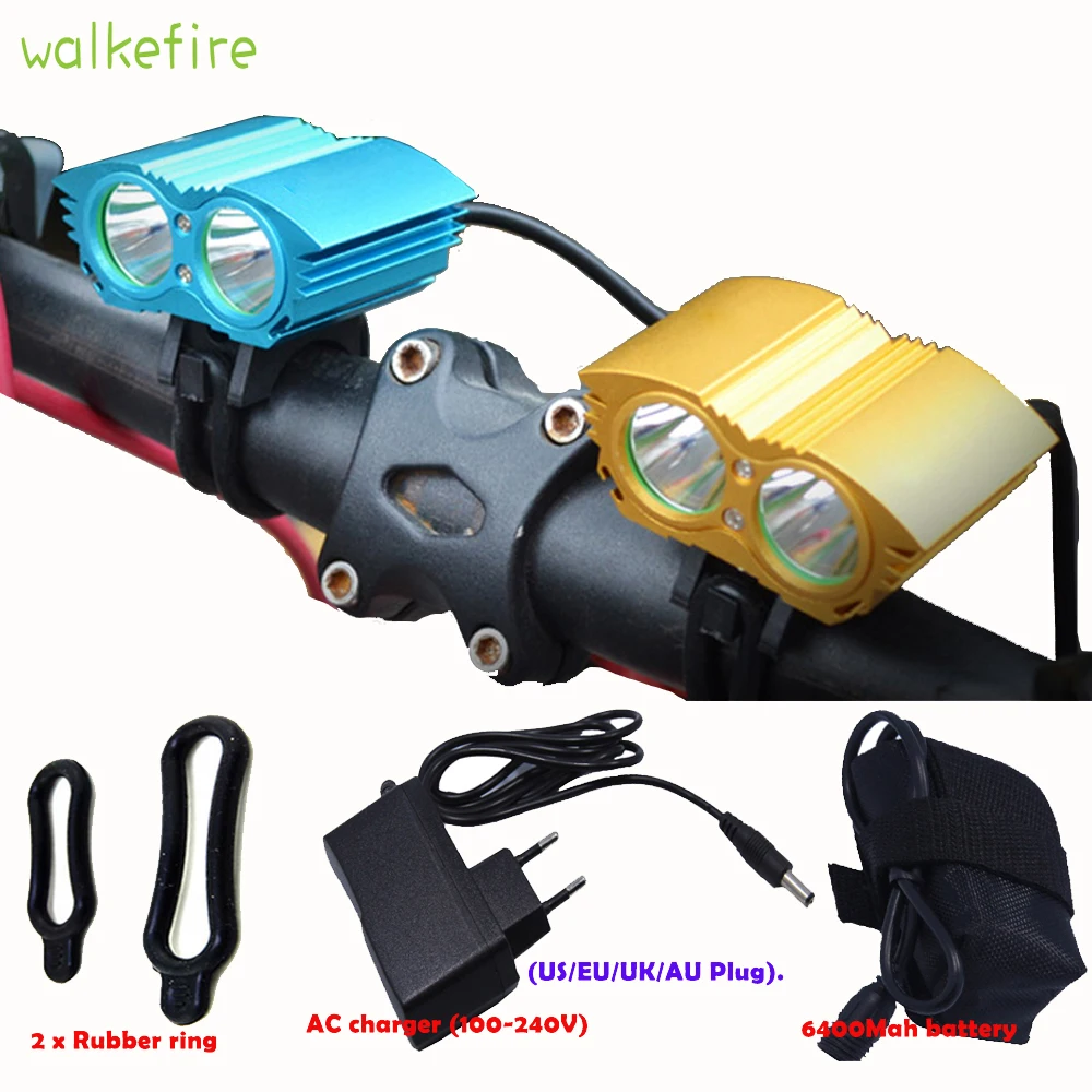 Walkefire-A21-5000-Lumen-2x-U2-LED-Bicycle-Front-Light-LED-MTB-Mountain ...