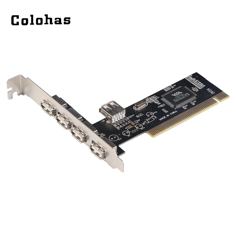 PCI to USB 2.0 Type A Female Card 4 External 1 Internal Ports USB HUB ...