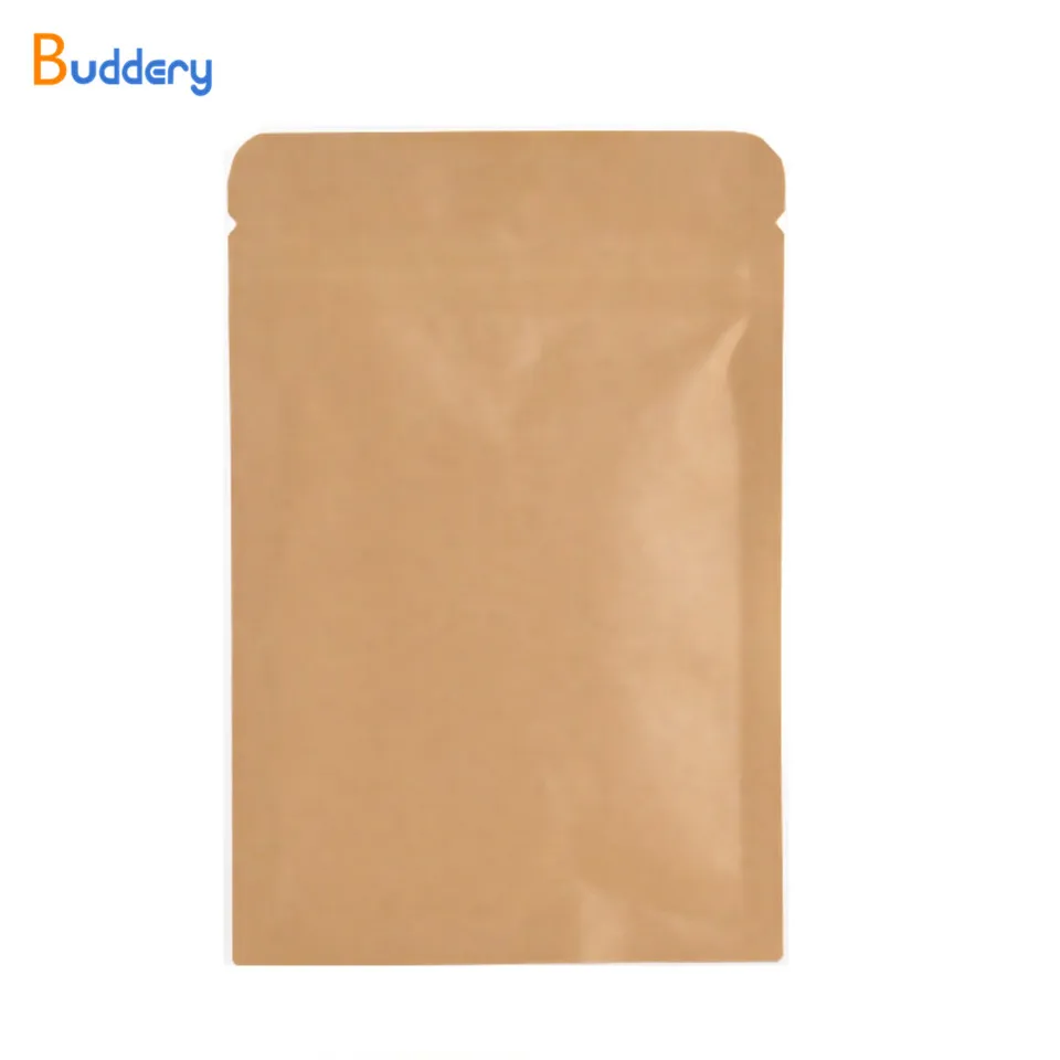 100pcs Wholesale 14 Size Food Grade Brown Kraft Paper Bags Zip Lock ...