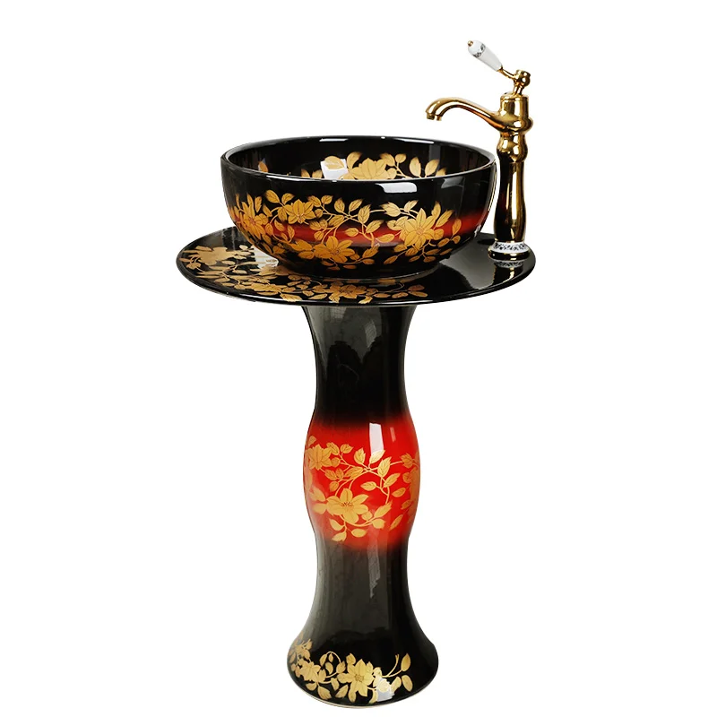 Washbasin Small Bathroom Toilet European Style Basin Integral Floor ...