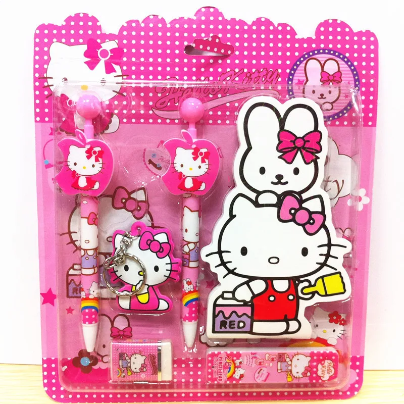 5pcs hello kitty cartoon creative stationery school supplies Gift Sets ...