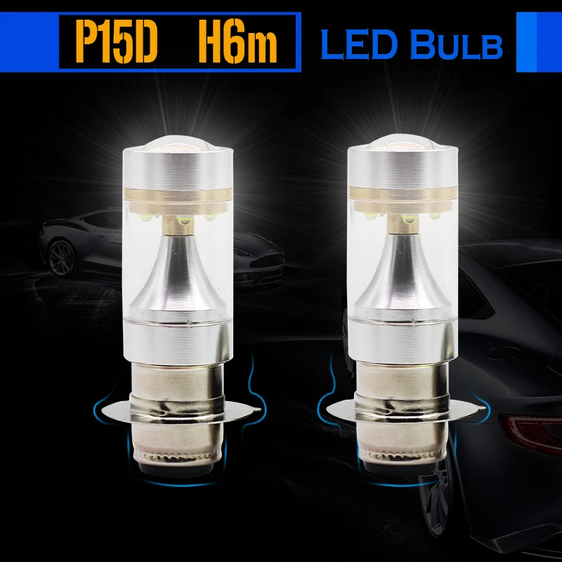 Clâmpada led 2 x h6m p15d 30w, lâmpada led 700lm 6000k branca de alta ...