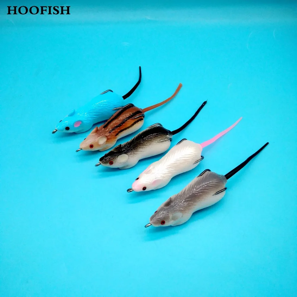 HOOFISH 5pcs/lot 10cm Super realistic artificial mouse Bionic plastic ...
