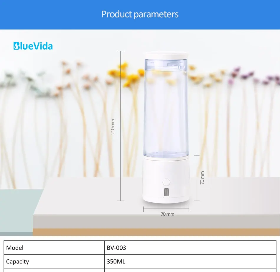 Spe+pem Membrane H2 Rich Hydrogen Water Generator Bottle Remove ...