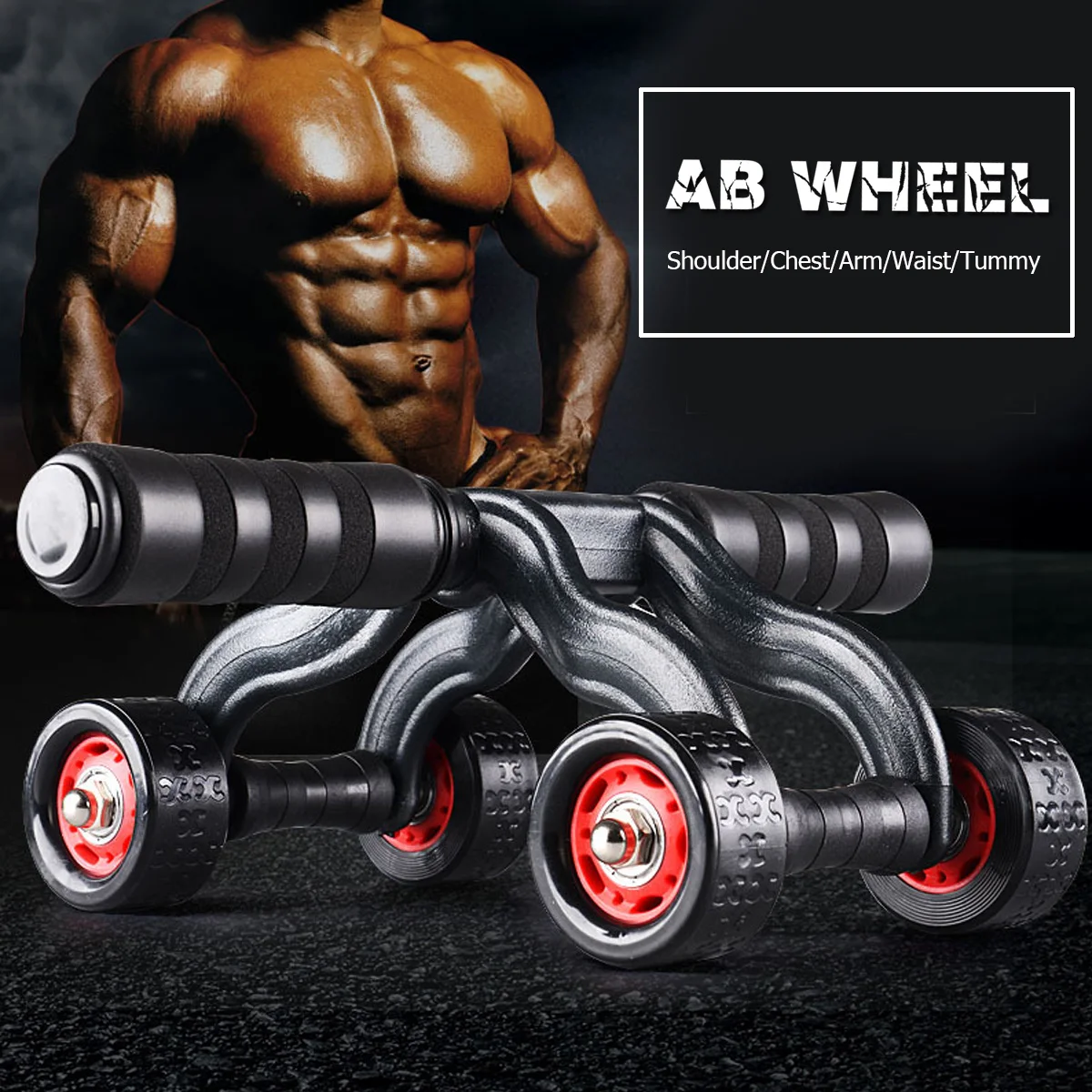 1pc Portable Abdominal Muscle Trainer With Wearproof Rolling Wheel For
