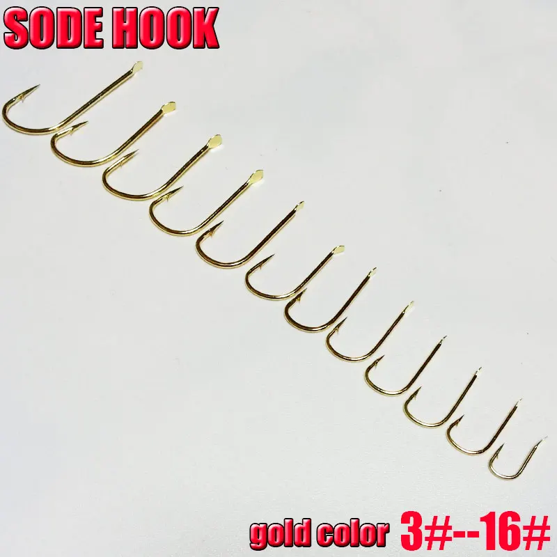 2019NEW SODE HOOK, GOLD COLOR hooks size 3#--16# quantity:100pcs/lot