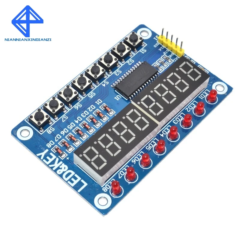 【KAMDSS015】TM1638 Module Key Display For AVR Arduino New 8-Bit Digital LED Tube 8-Bit | Daraz.lk