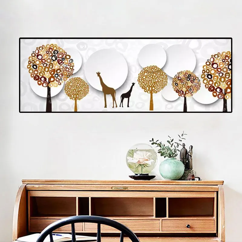 Unframed Modular Abstract Tree Picture Art Oil Painting Canvas Simple ...