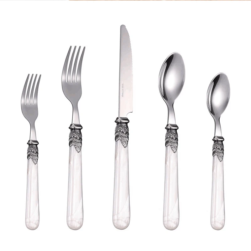 CATHYLIN-Cutlery-20-Piece-Stainless-Steel-Flatware-Sets-Acrylic-Handle ...