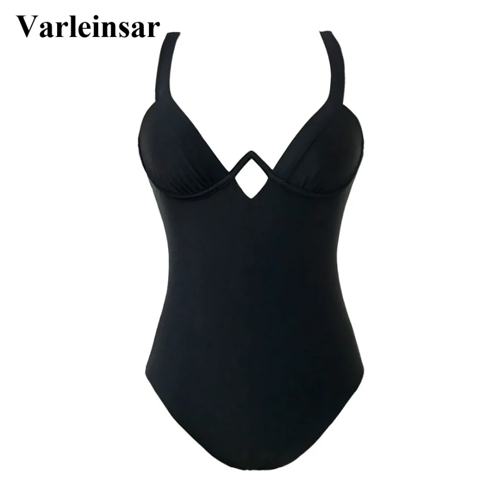 V Bar Underwired V Shape Wire S 3xl Large Size Swimwear Plus Size One Piece Swimsuit Female