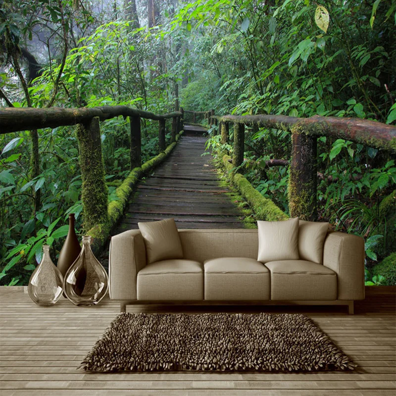 Wholesale-Lanscape-Scenery-Forest-3d-Wall-Photo-Murals-for-Living-Room ...