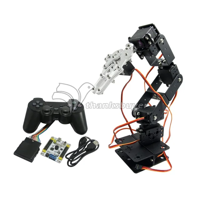 2U Aluminium Robot 6 DOF Arm Mechanical Robotic Arm Clamp Claw Mount ...