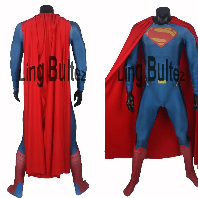 Ling Bultez High Quality Muscle Shade 3D Logo Superman Spandex Costume ...