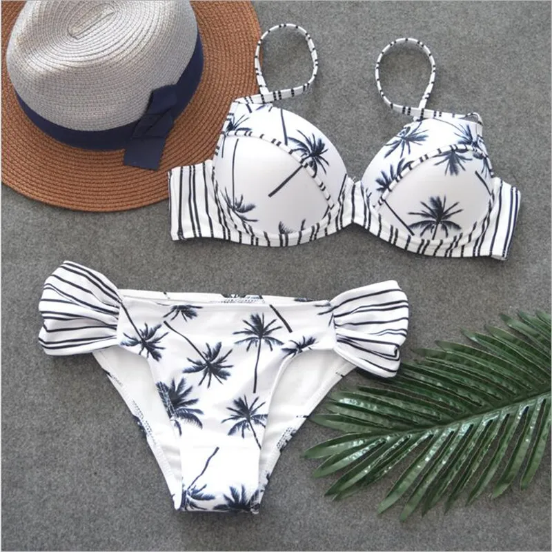 2018 Bikini Set Push Up Swimsuit Women's Swimwear White Bikinis Two ...