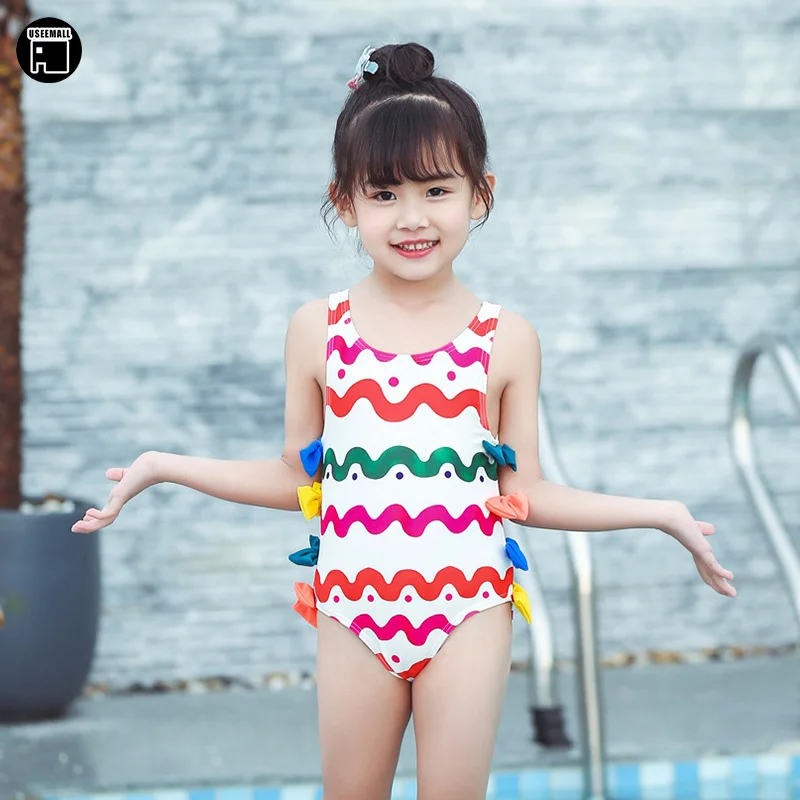 Useemall 1 8a Bowknot Baby Girl Swimwear One Piece Crianças Meninas