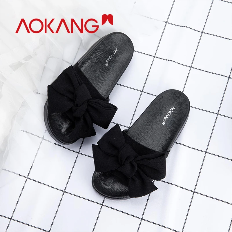 AOKANG 2019 รองเท้าแตะฤดูร้อนผู้หญิงแฟชั่นคุณภาพสูงรองเท้าแตะกลางแจ้ง ...