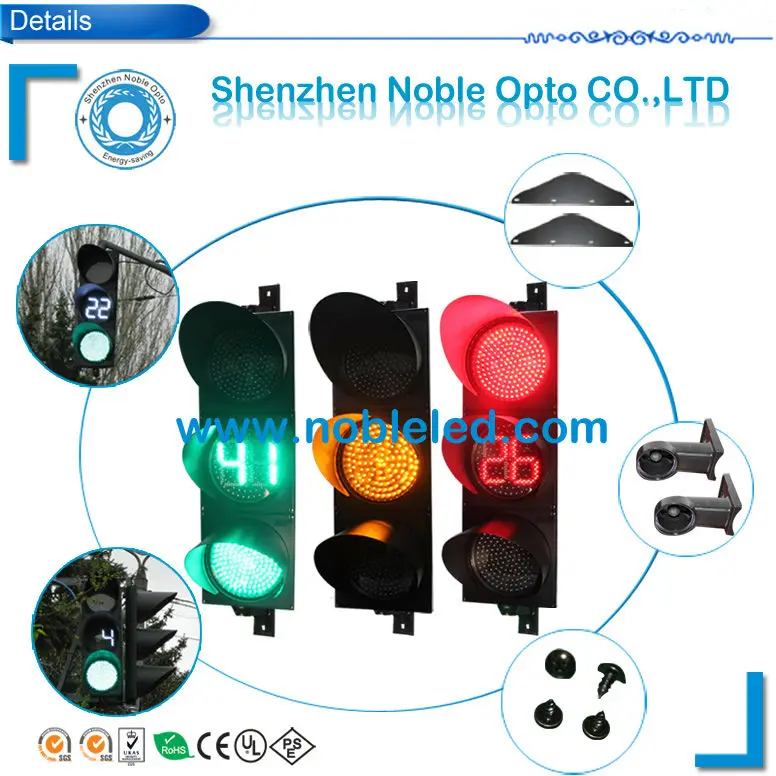 300mm red yellow green led traffic signal light with countdown timer ...