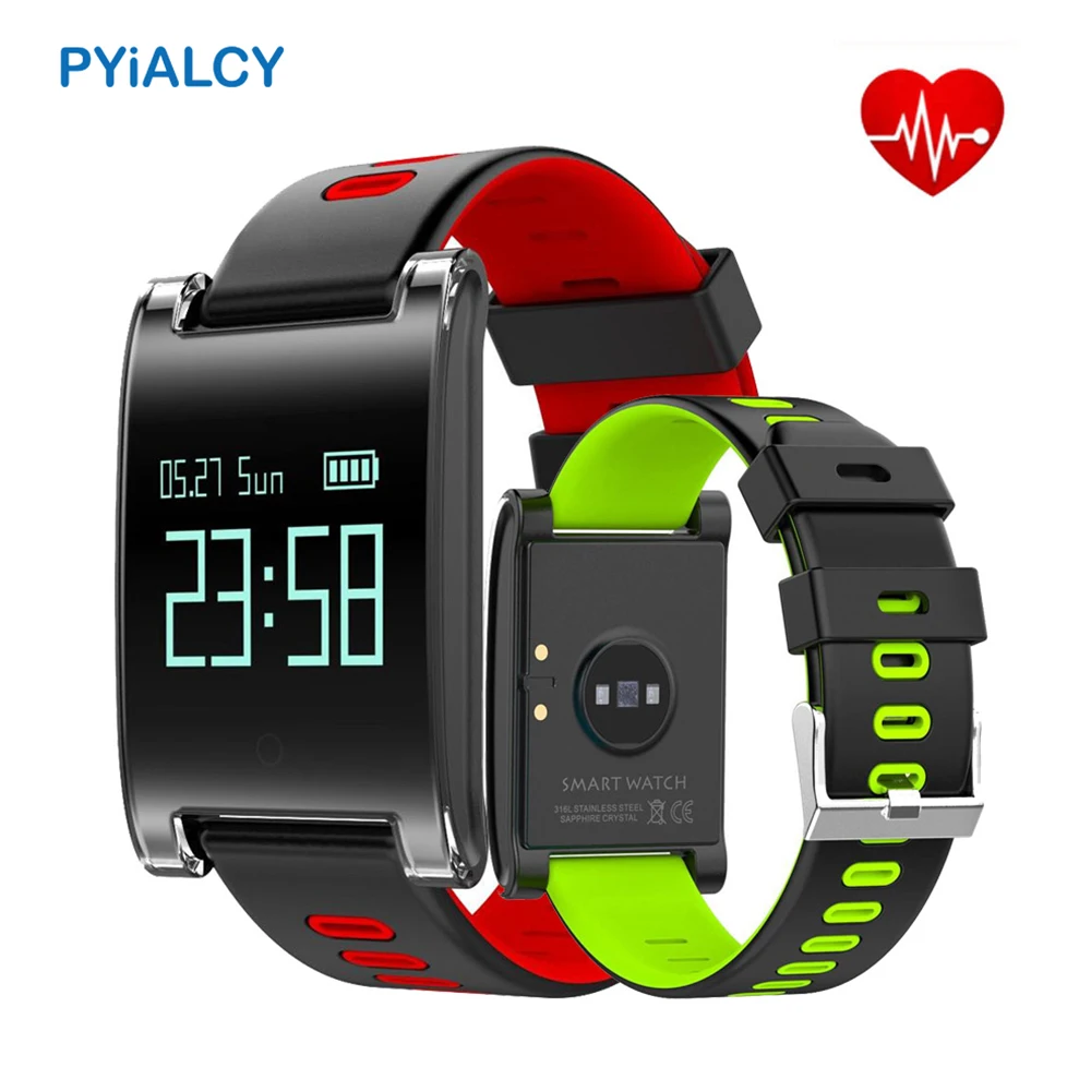 PYiALCY PM68 Plus Heart Rate Blood Pressure Monitor Smart Bracelet ...