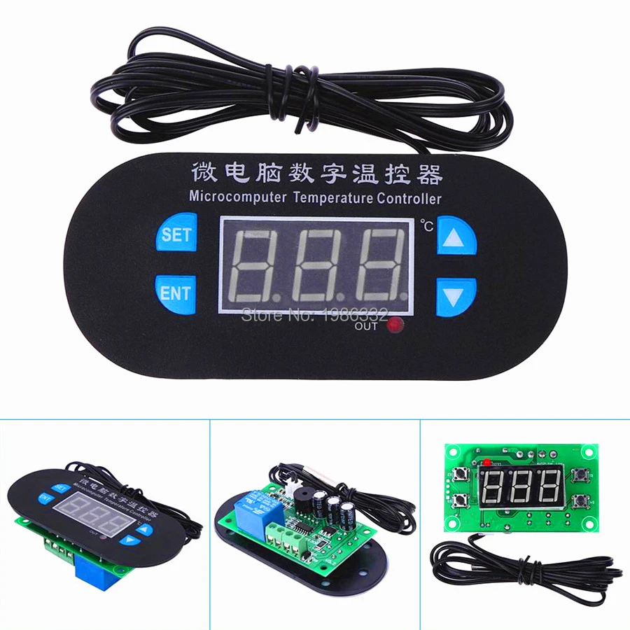 WS16 DC 12V 10A LED Digital Temperature Controller Temp Sensor Thermostat Control Relay Alarm ...